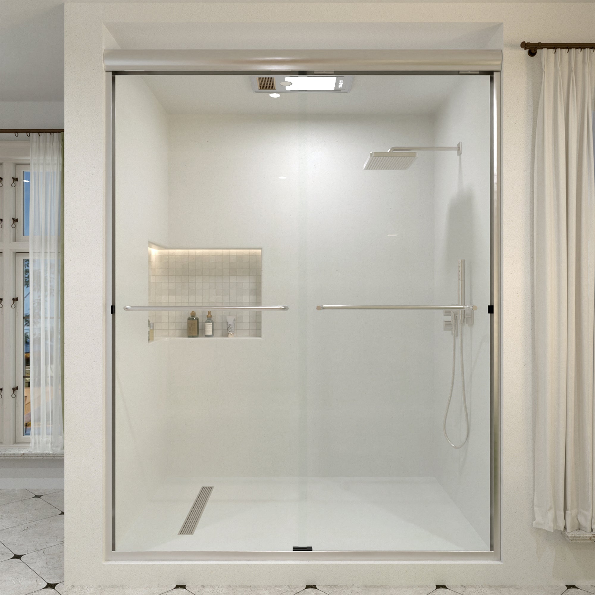 Aether 60 in. W x 72 in. H Sliding Framed Classic Style Shower Door