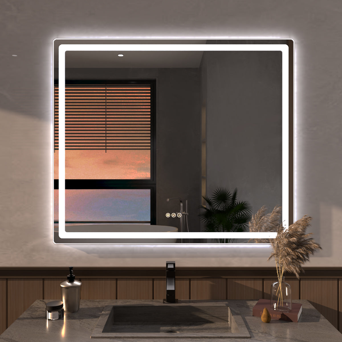 Niveous Frameless LED Vanity Mirror - Available in 42x36 in. & Other S