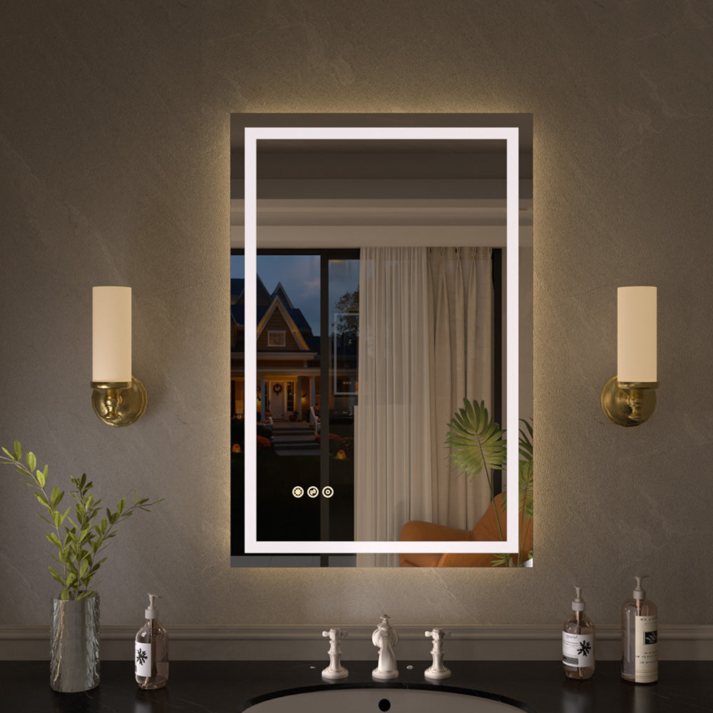 Luma Rectangular Frameless Anti-Fog LED Light Dimmable Wall Bathroom V